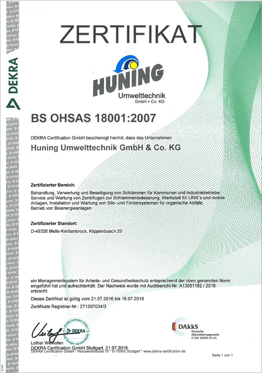 Zertifikate / Huning